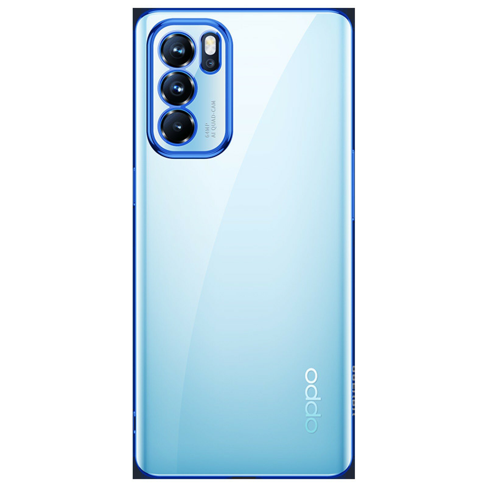 Чехол MyPads для OPPO Reno 6 5G из силикона прозрачный с синими гранями ультра-тонкий