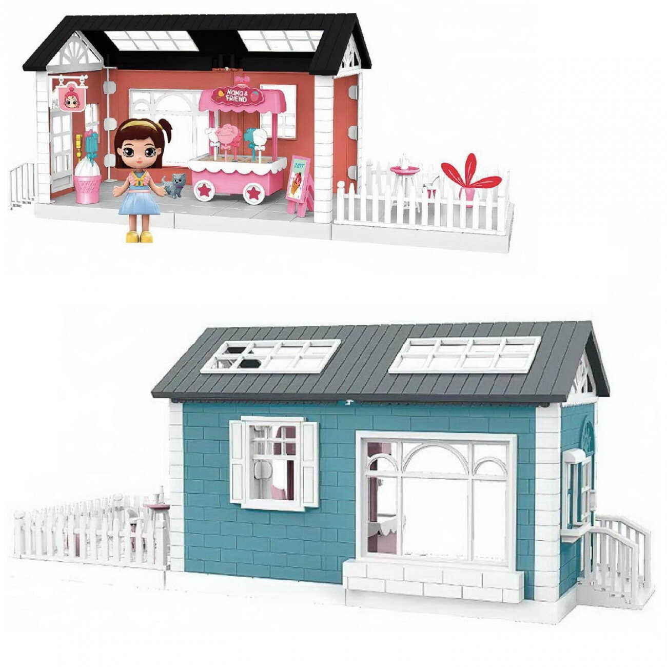 Игровой набор ABtoys Модульный домик, 3 секции, голубой WZ-11410/голубой