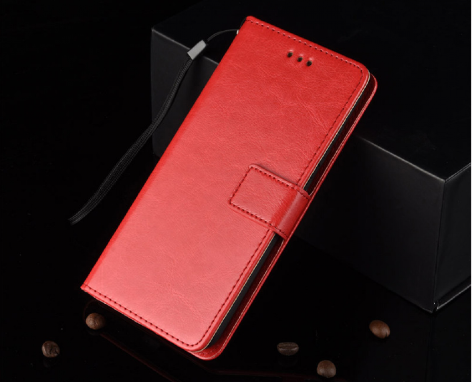 Чехол-книжка MyPads из эко-кожи для Vivo V25 5G, V25e и Vivo X80 Lite с застёжкой и визитницей, красный