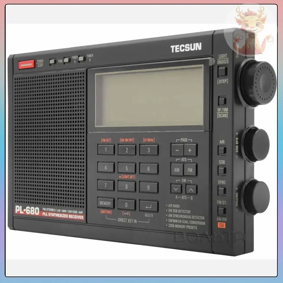Tecsun PL-680 black - портативный радиоприемник с широким диапазоном, FM/MW/SW/LW, черный, белый