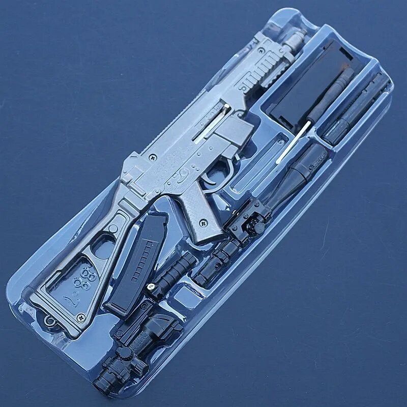 Джедай Battle Royale Модель оружия MP5K из цинкового сплава серебристого цвета для игры