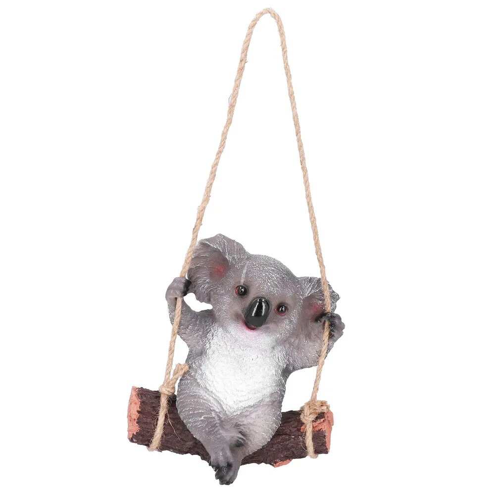 Качающаяся фигурка коалы из смолы, подвесной садовый орнамент, серая