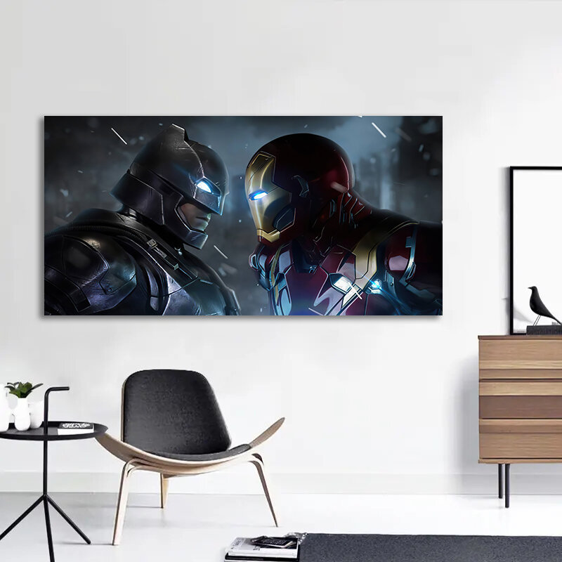 Интерьерная картина на стену горизонтальная - "Железный человек, Iron Man" , 40х80 см.