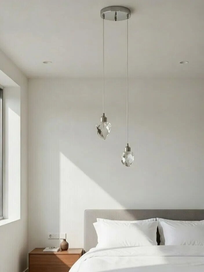Подвесной светильник SEMASH Home Crystal двойной, Хром/Серебро, 10 Вт