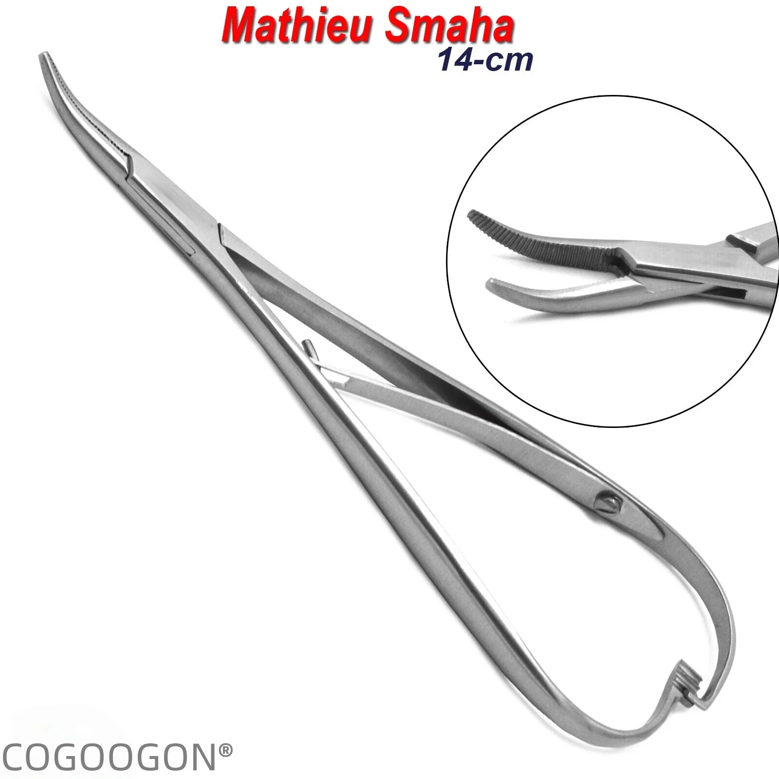 Иглодержатель Mathieu изогнутый из нержавеющей стали 14 см