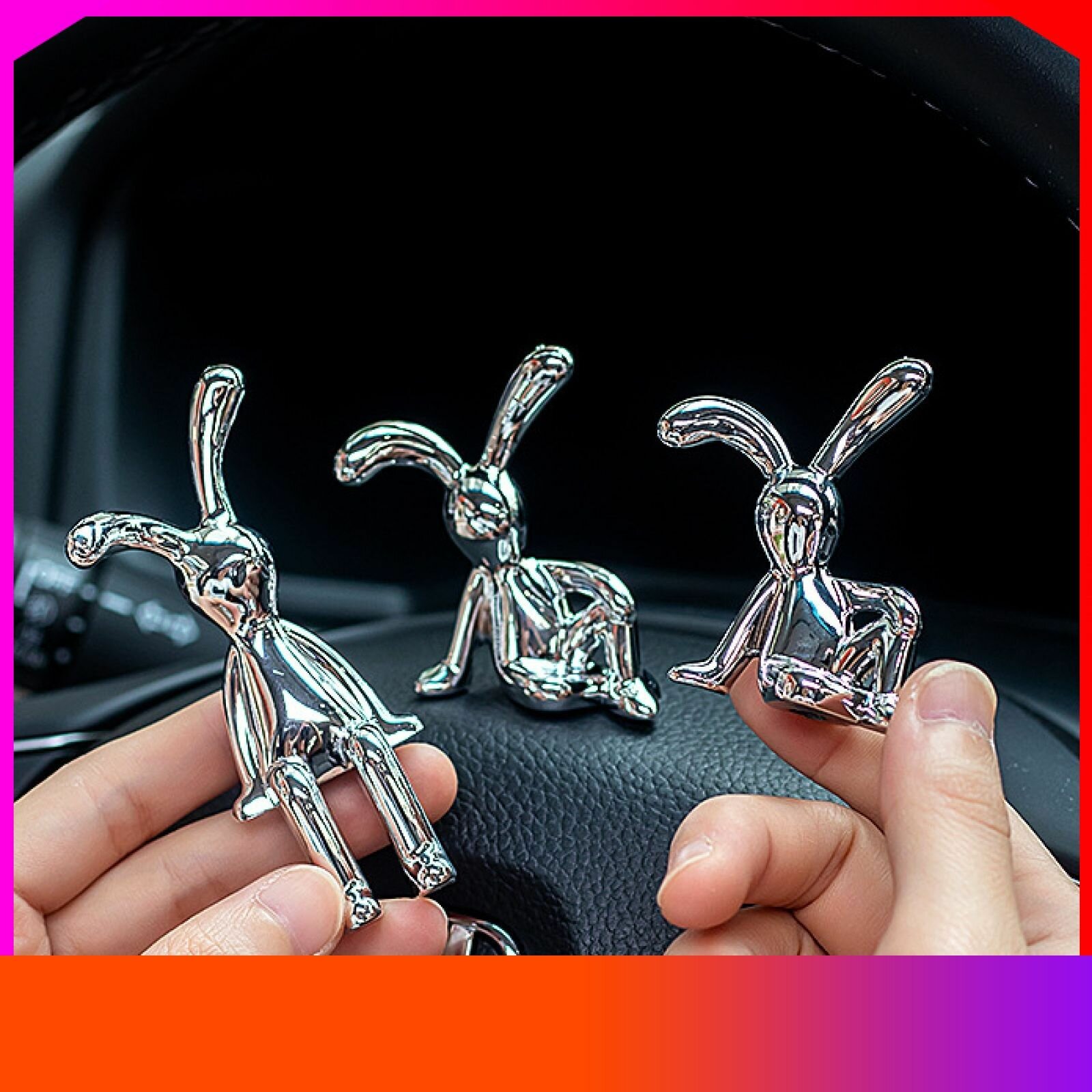 Серебряная статуэтка кролика/rabbit/украшение в виде настольного декора