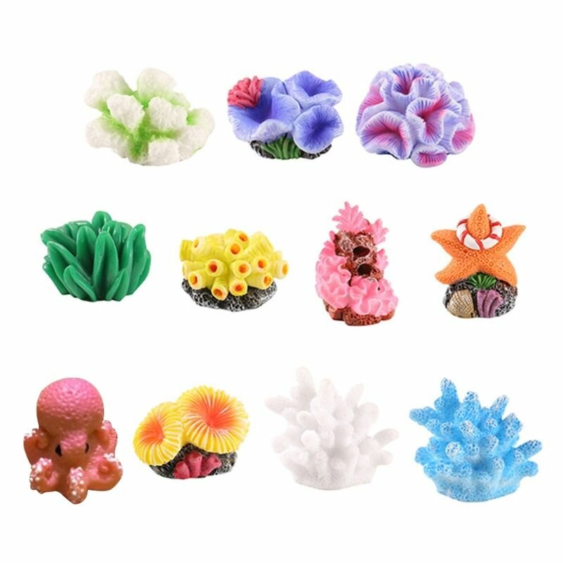 Набор из 11 частей, аквариумные рыбки, небольшие украшения для разведения рыбы в аквариуме