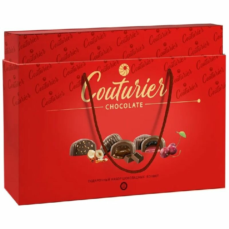 Конфеты COUTURIER шоколадные Подарочный набор "Красная" (пакет с ручкой) 320г