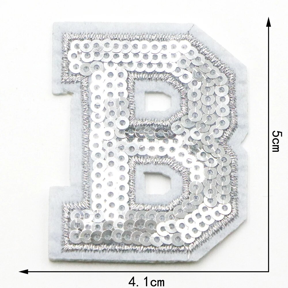 Блестящие вышитые буквы для пошива B