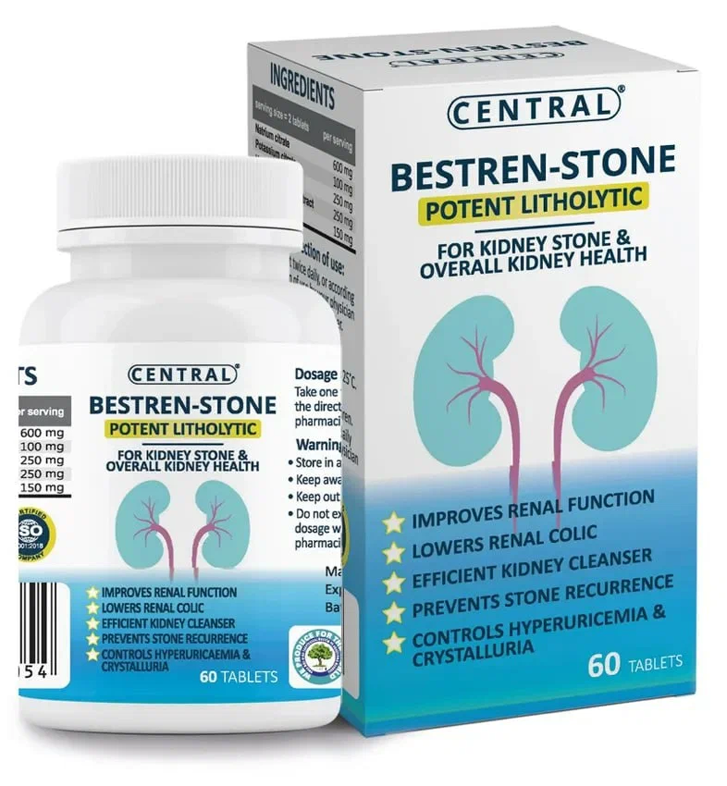 Витамины EnsaMns "Bestren-Stone", для мочевыводящей системы, 60 таб