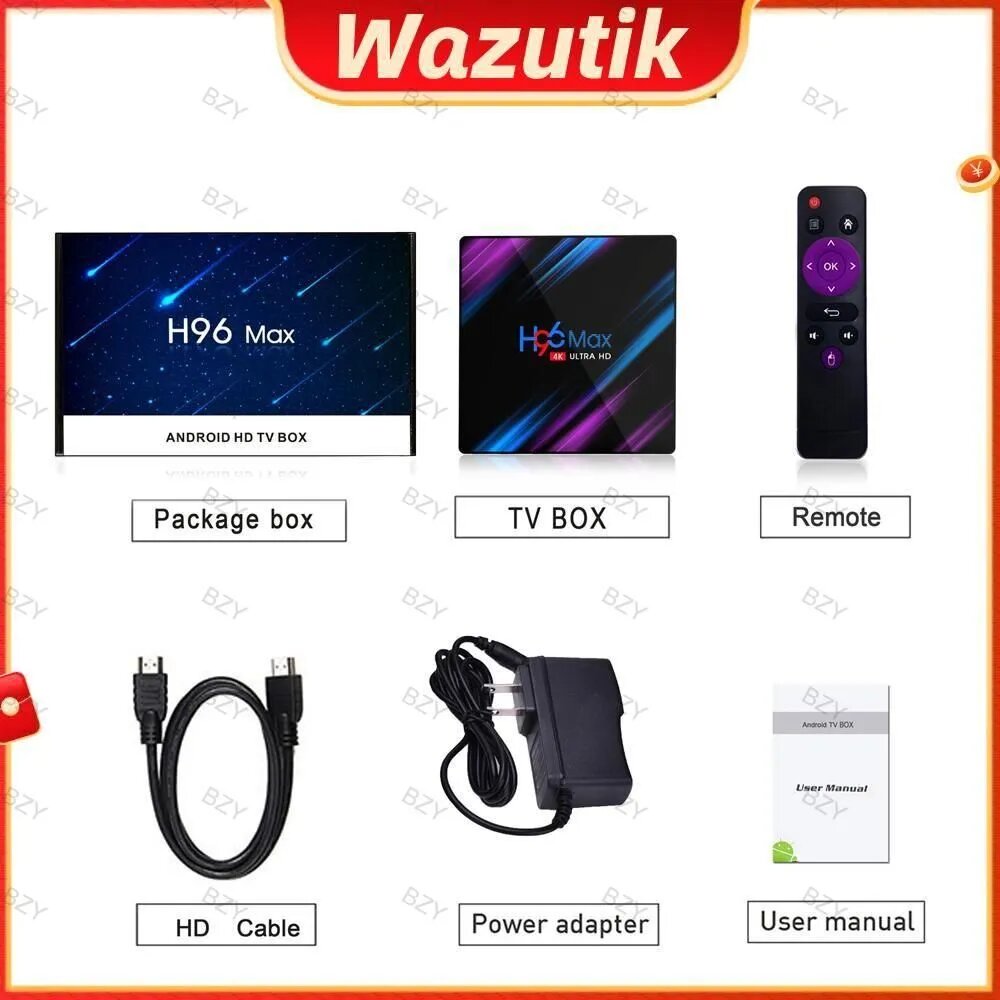 H96 Max, Android 10.0 ТВ бокс, Высокопроизводительный медиаплеер для дома и офиса
