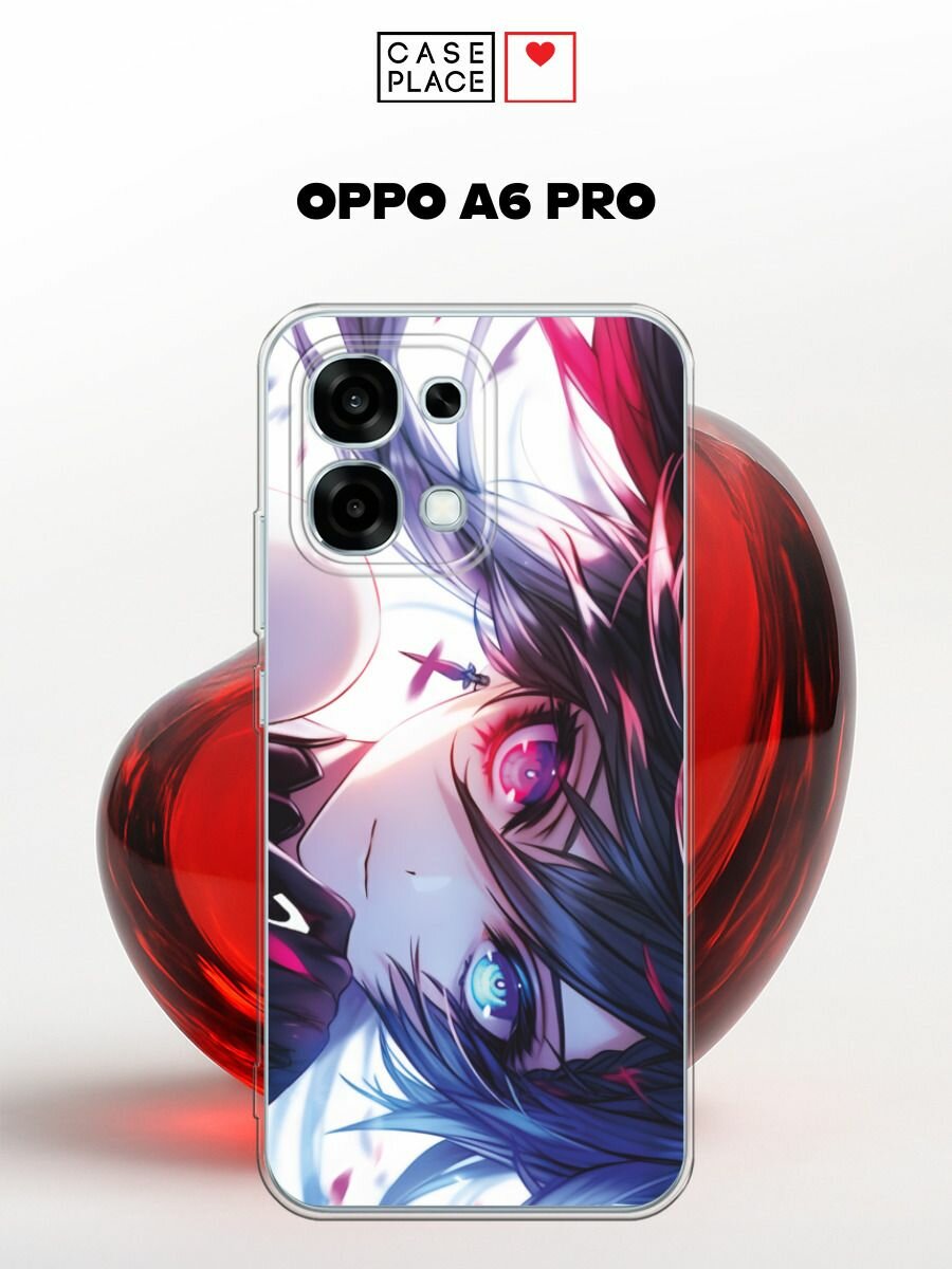 Силиконовый чехол на Oppo A6 Pro / Оппо A6 Про с принтом Взгляд аниме