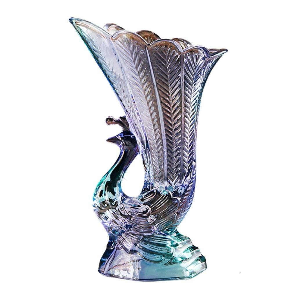 Хрустальные вазы ручной работы, бирюзовый