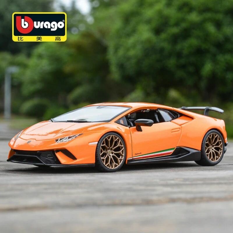 1:24 Lamborghini Huracan Performante Orange Sport Car, Металлическая модель автомобиля, мальчик игрушечный подарок, хобби коллекция