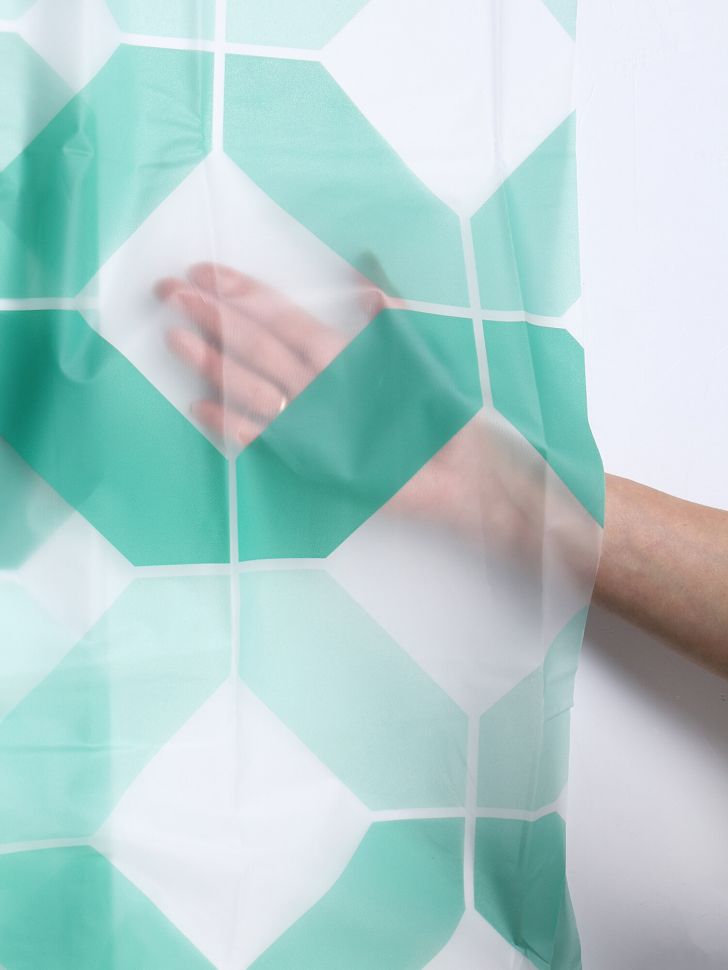 Штора для ванной 180х180 см Peva Элика-3 бирюзовая водоотталкивающая занавеска в душ Y4-11172