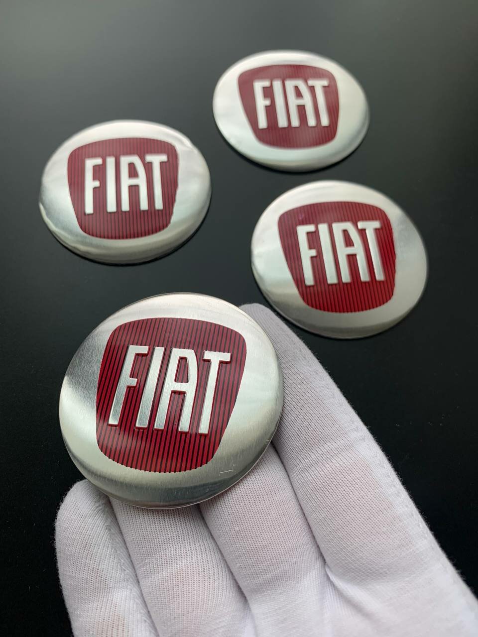 Наклейки на колпачки Фиат 56мм хром. Наклейки для диски Fiat 56мм 4шт