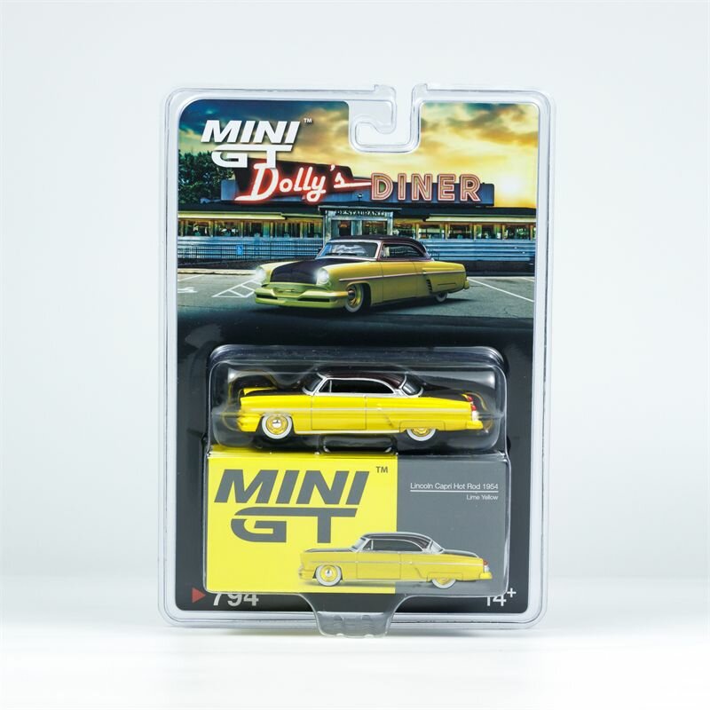 MINI GT x Majorette, литая коллекционная машинка 1:64(794-Lincoln Capri Hot Rod)