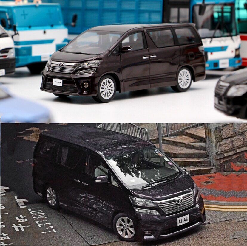 Kyosho Toyota Vellfire 3.5 Машина-минивэн в масштабе 1:43, фиолетовая