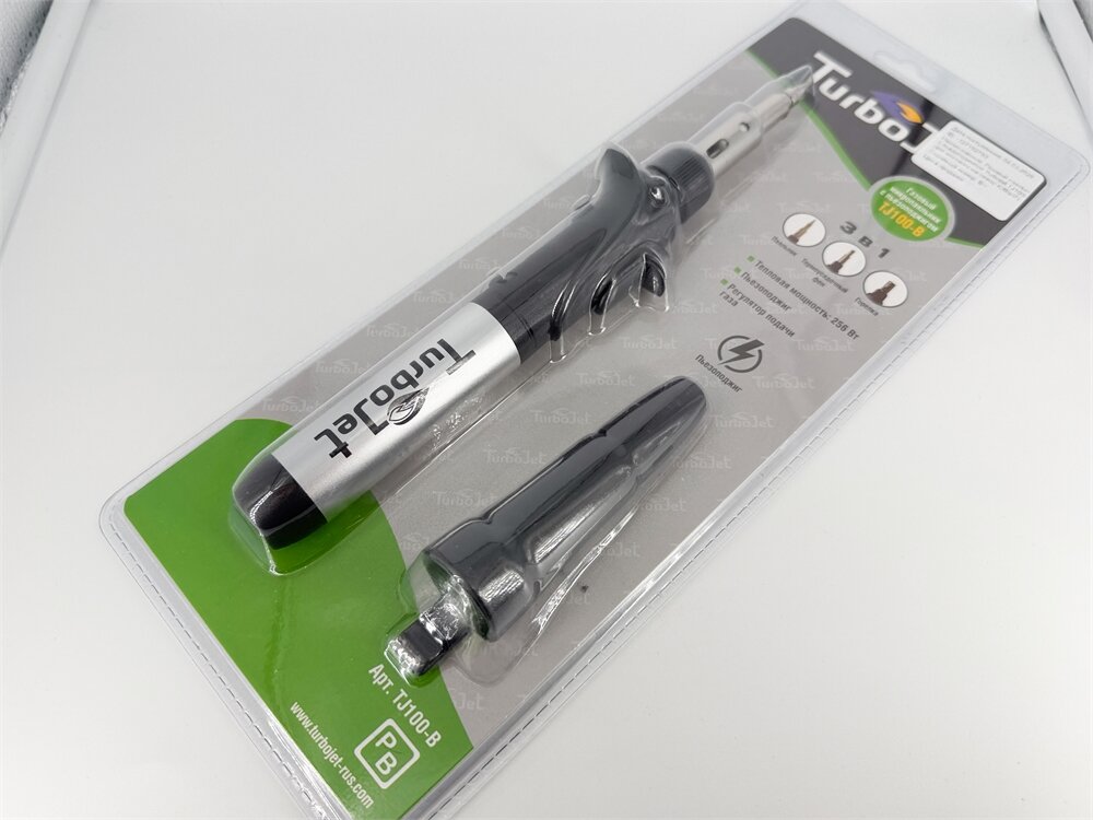 Газовый паяльник с пьезоподжигом Turbojet TJ100-B для местного нагрева