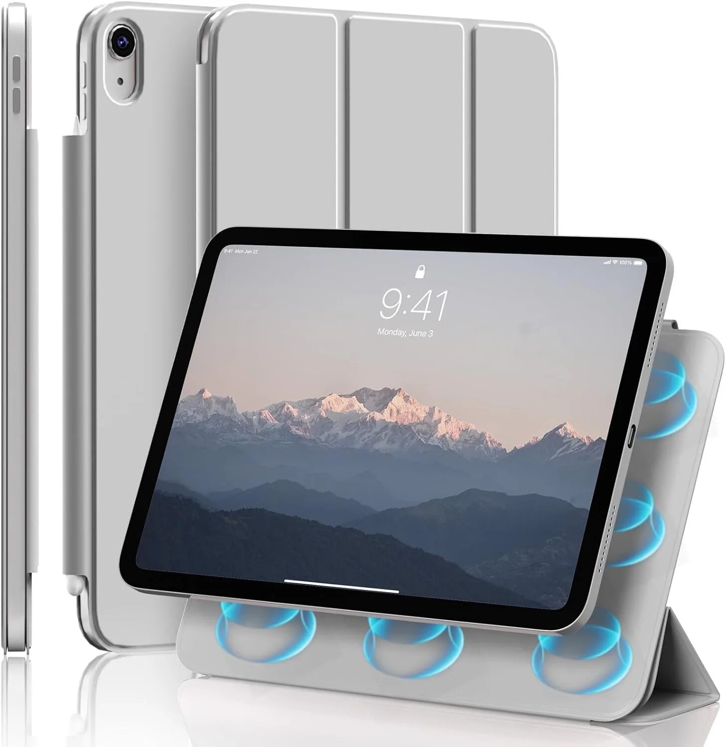 Чехол для iPad A16, Grey, замшевый