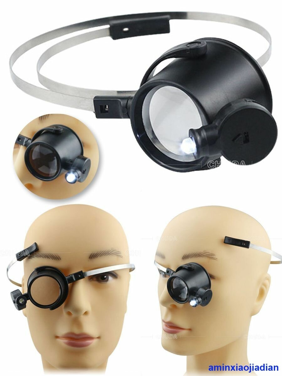 Увеличительные очки с подсветкой и со сменными линзами, Очки для ремонта и ювелирных работ