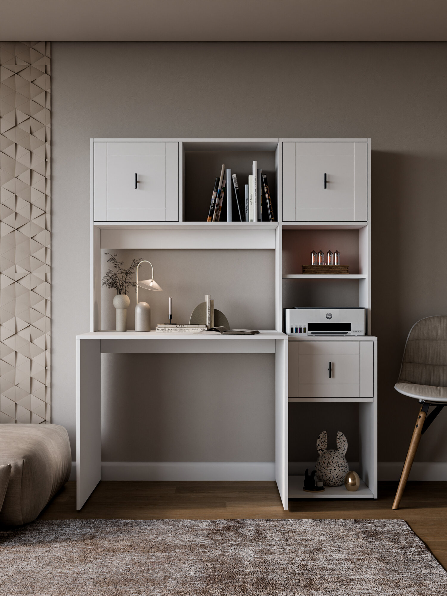 Стол письменный, белый, 130х60