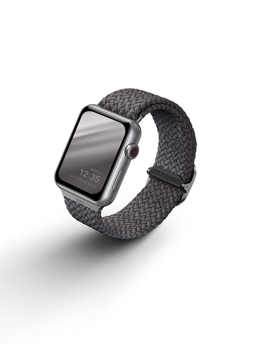 Ремешок UNIQ Aspen для смарт часов Apple Watch 38 40 41 42 мм текстильный плетеный, серый