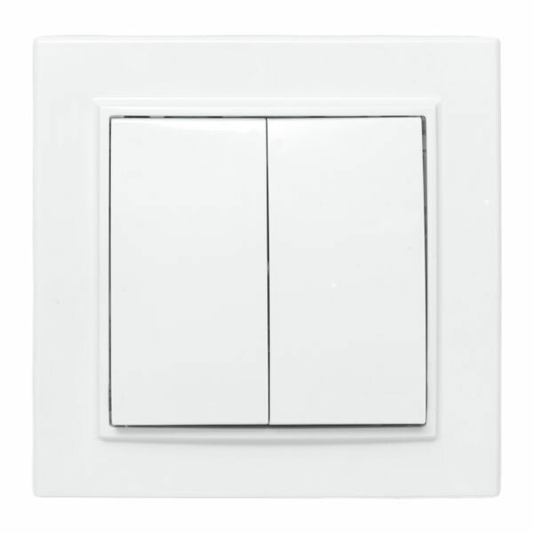 Выключатель 2-кл. СП Минск 10А IP20 бел. Basic EKF ERV10-023-10