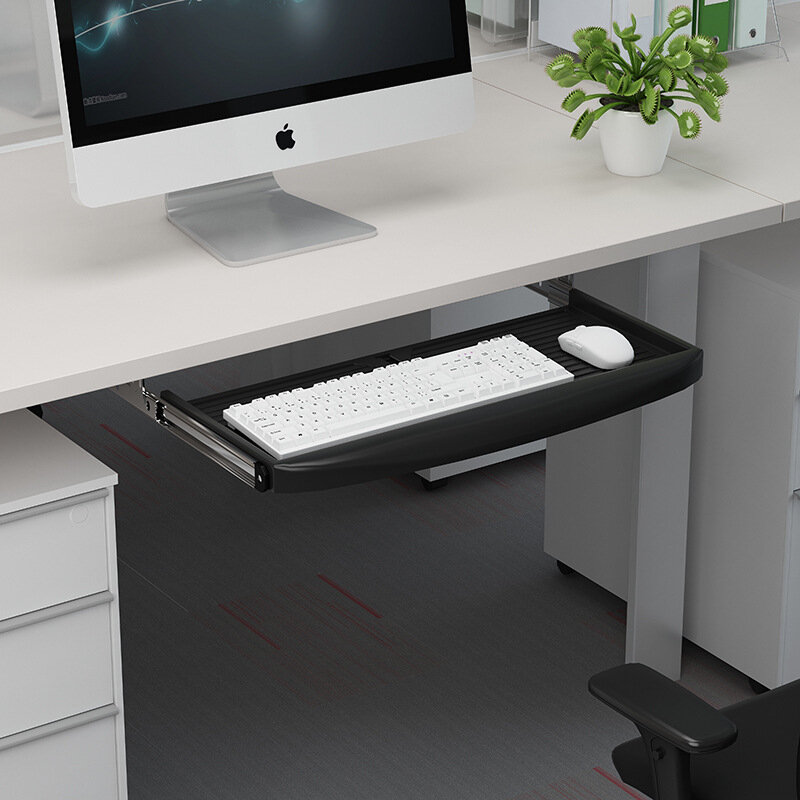 Аксессуары для компьютерного стола: подставка для клавиатуры, деревянное основание, бесшумный подъем, двухсекционная утолщенная направляющая для подъема клавиатуры.