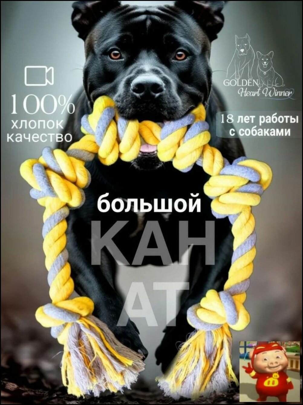 Игрушка канат для собак крупных пород 60 см