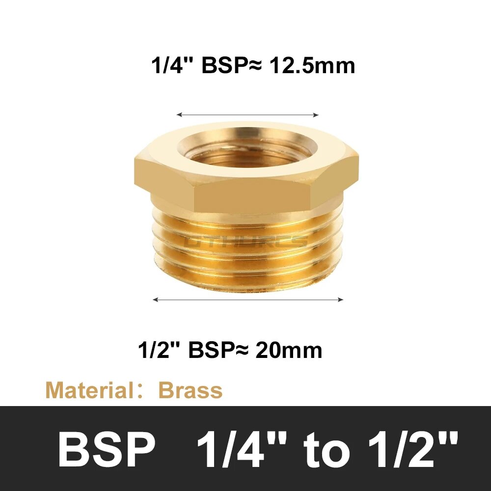 Переходник BSP 1/4" - 1/2" латунный, Color: F 02 To M 04