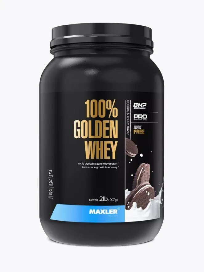 Сывороточный протеин Maxler Golden Whey (908 гр) (печенье-крем)