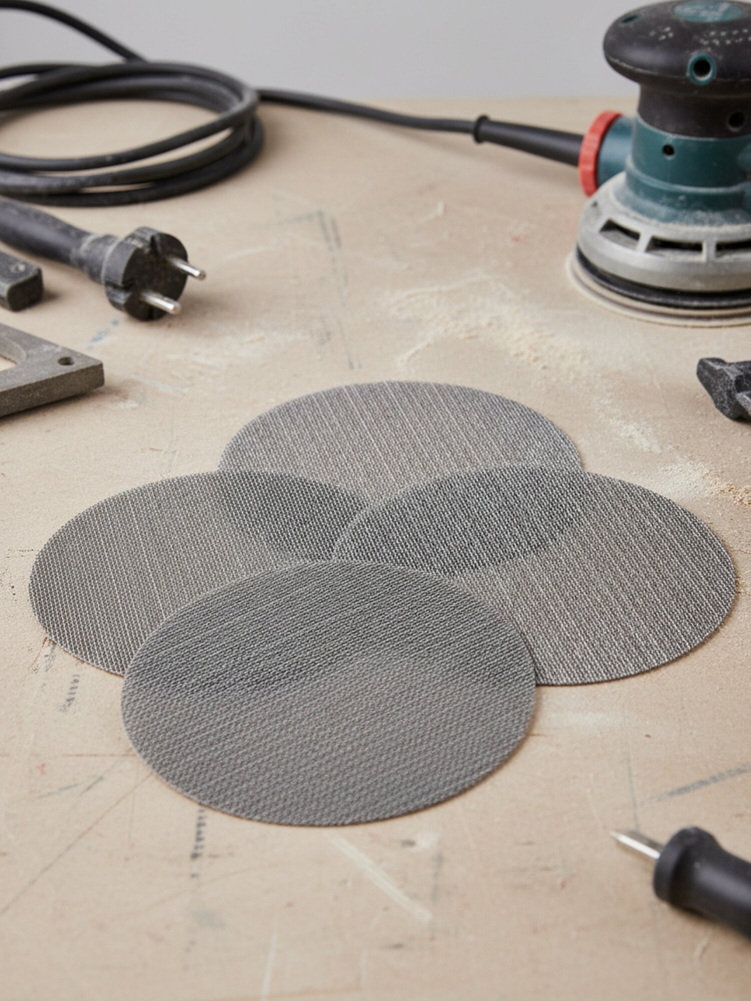 Круг шлифовальный Росомаха 125 мм, P320, сетчатая основа, абразивный диск для шлифмашины, 5 штук, артикул 471320.