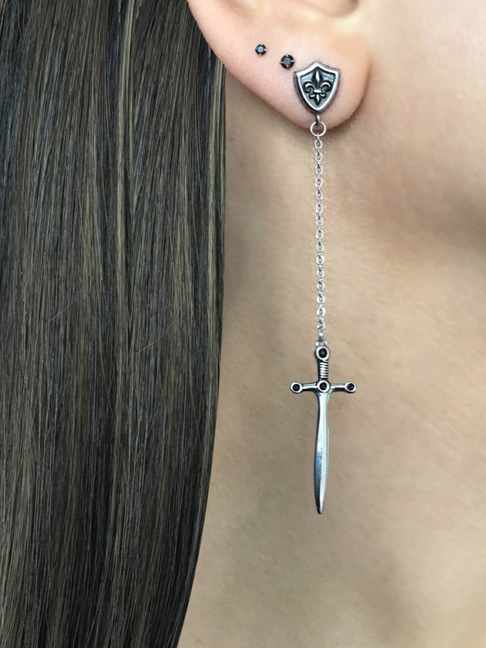 Серьги, славянский оберег, искусственный камень, фианит