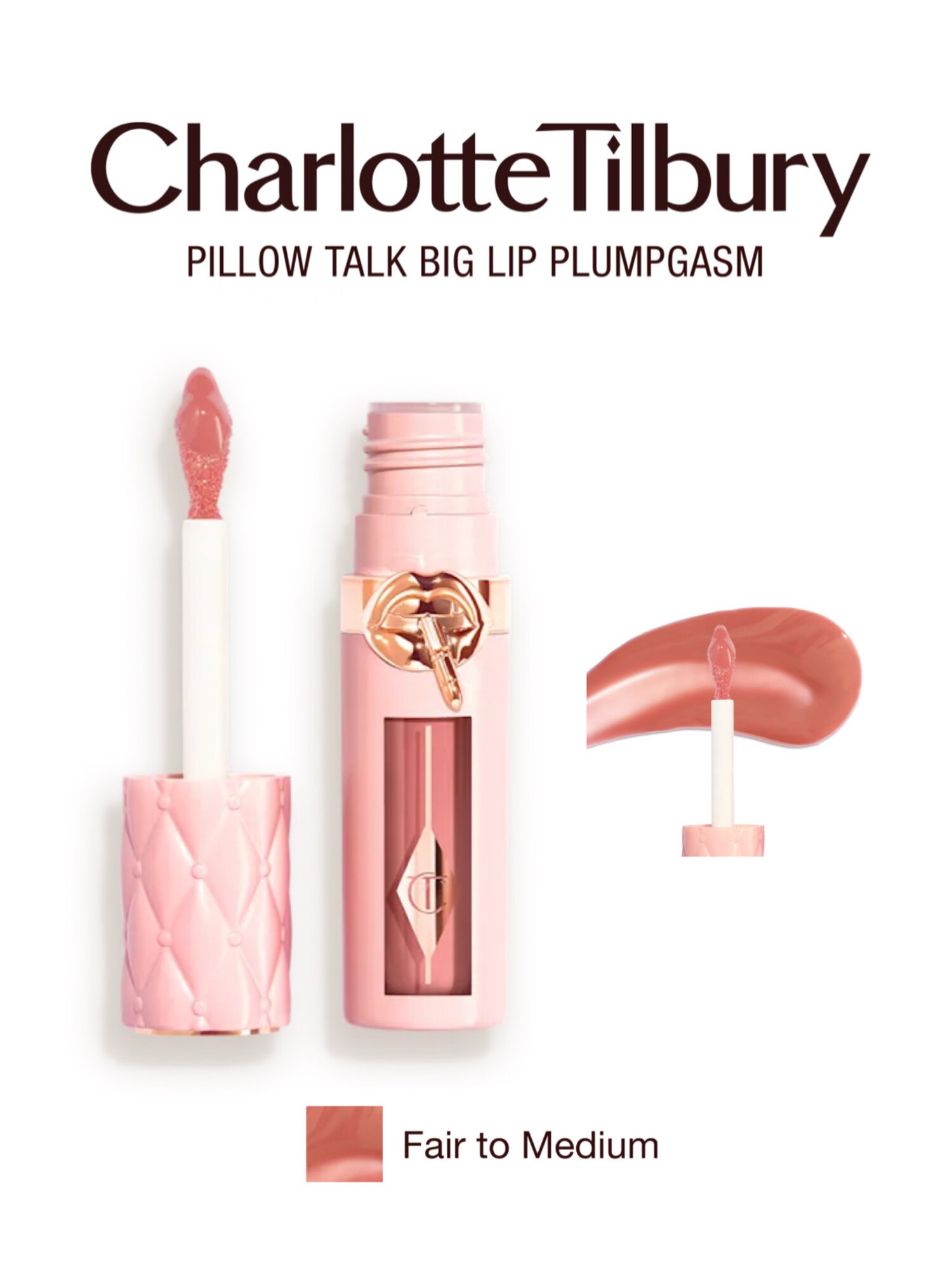 Блеск для губ Charlotte Tilbury PILLOW TALK BIG LIP PLUMPGASM оттенок Fair to Medium