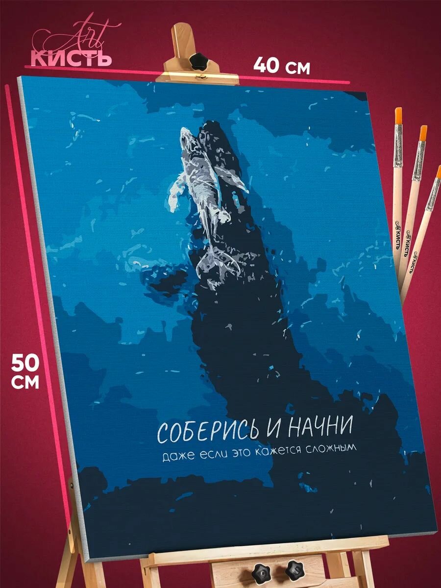 Картина по номерам на холсте с подрамником 40х50 Мотивация