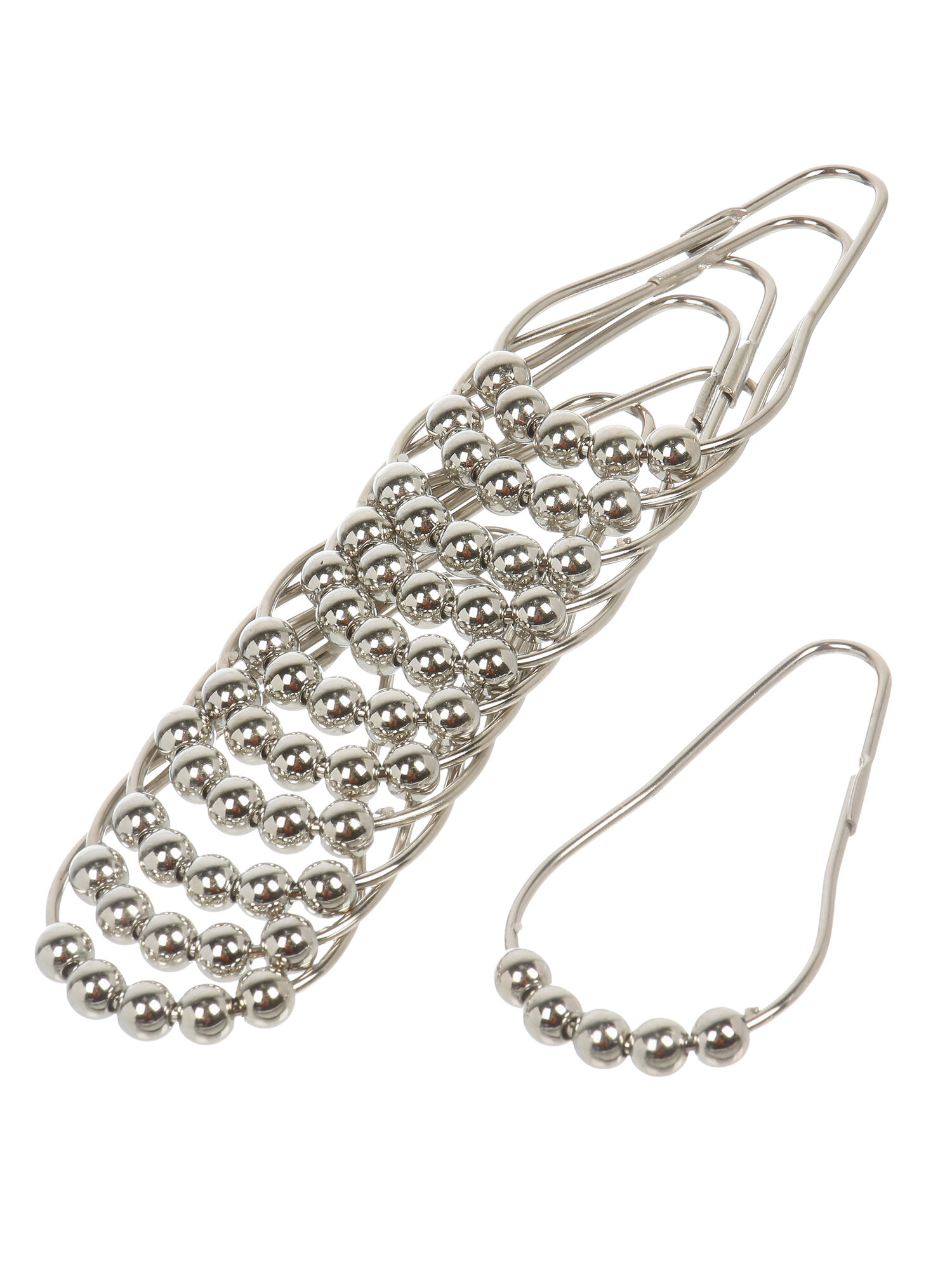 Кольца для штор металлические с роликами в ванную и комнату, 12 штук, серебристые крючки на карниз Y4-11134