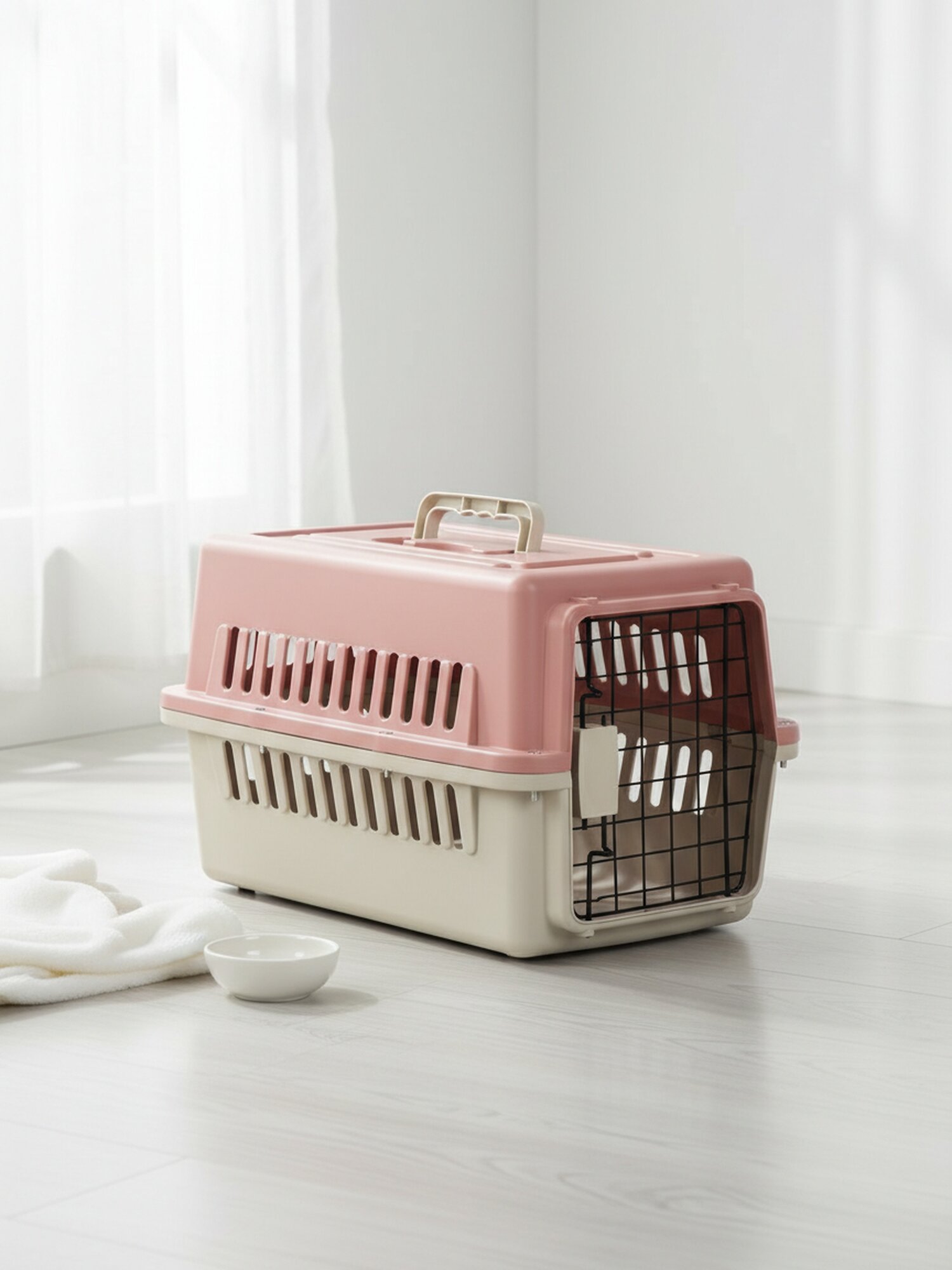 Пластиковая переноска для кошек и собак 46х24х29 см, надежный бокс для транспортировки животных Y4-11422