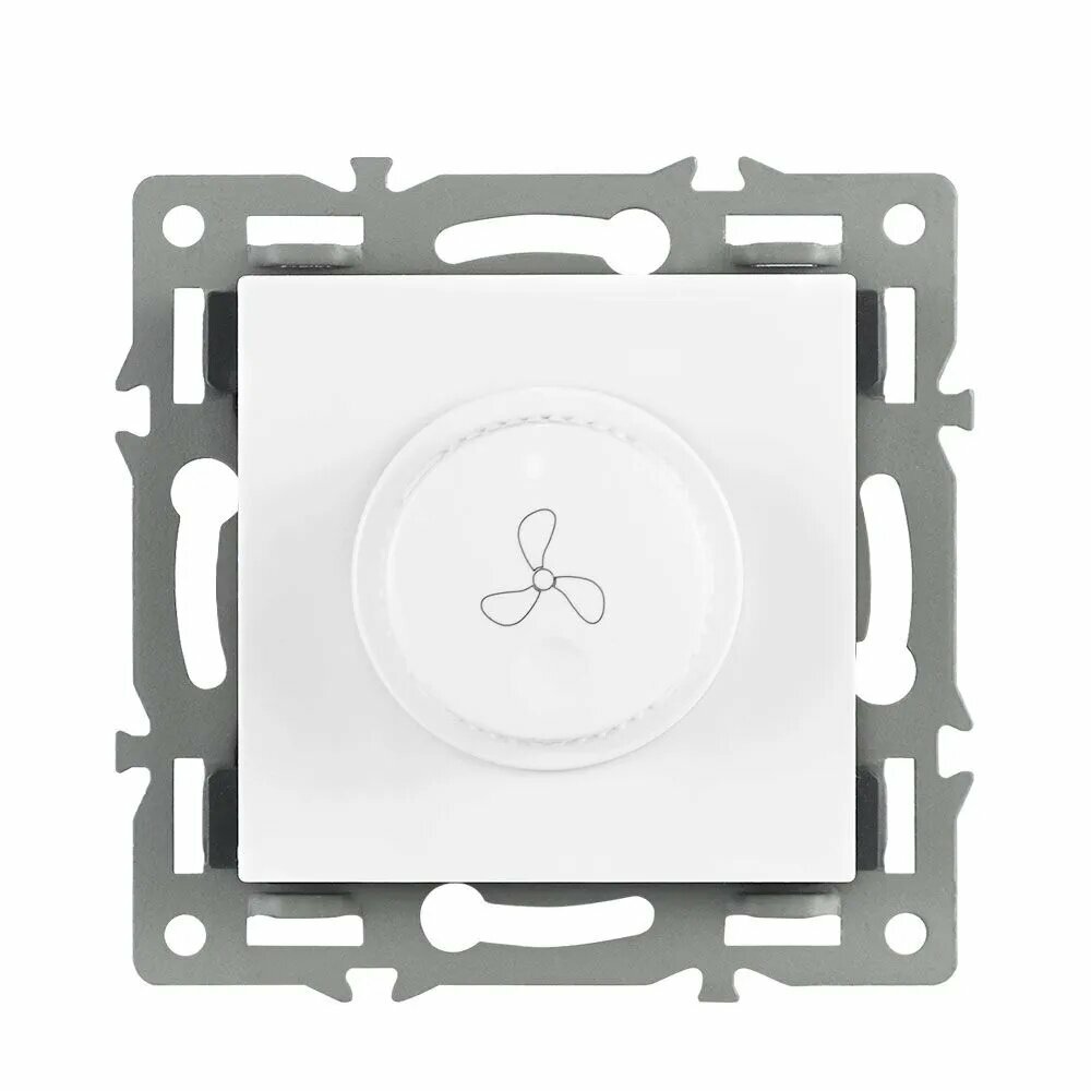 Регулятор скорости вентилятора двигателя диммер для ламп 220В 15Вт - 300Вт 16 А, без рамки, белый цвет,