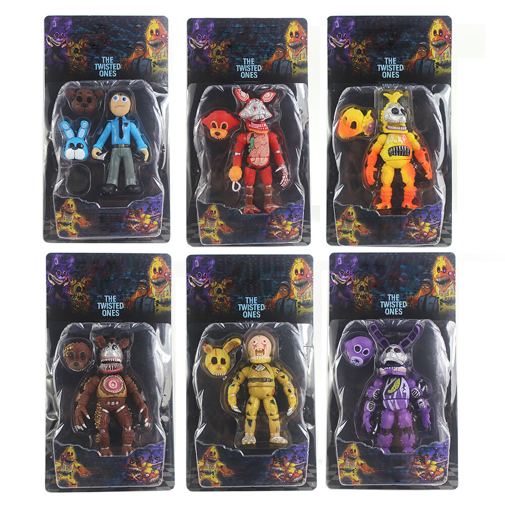 Фигурок Аниматроники фнаф / Пять ночей у Фредди FNAF five nights at freddy's figure разборные с подсветкой (15см,6 шт.) Freddy Fazbear toys for Boys, Girls, Kids, Adults