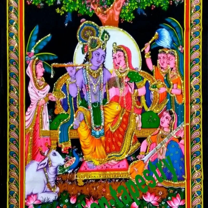 TATB Гобелен "радха кришна богемная индийская", 75х100 см, 11x11