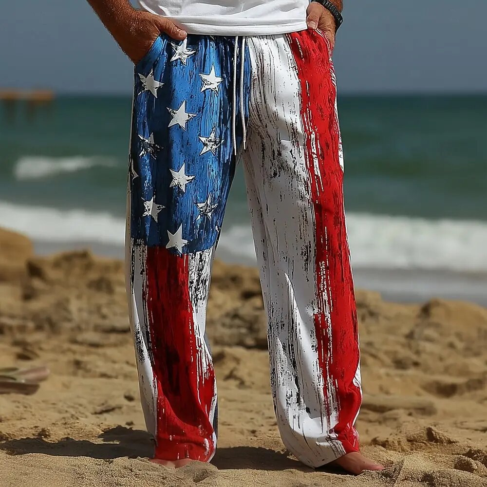 Мужские брюки с патриотическим юбилеем флага США, мешковатые брюки, повседневные М, SJZHA20260612J