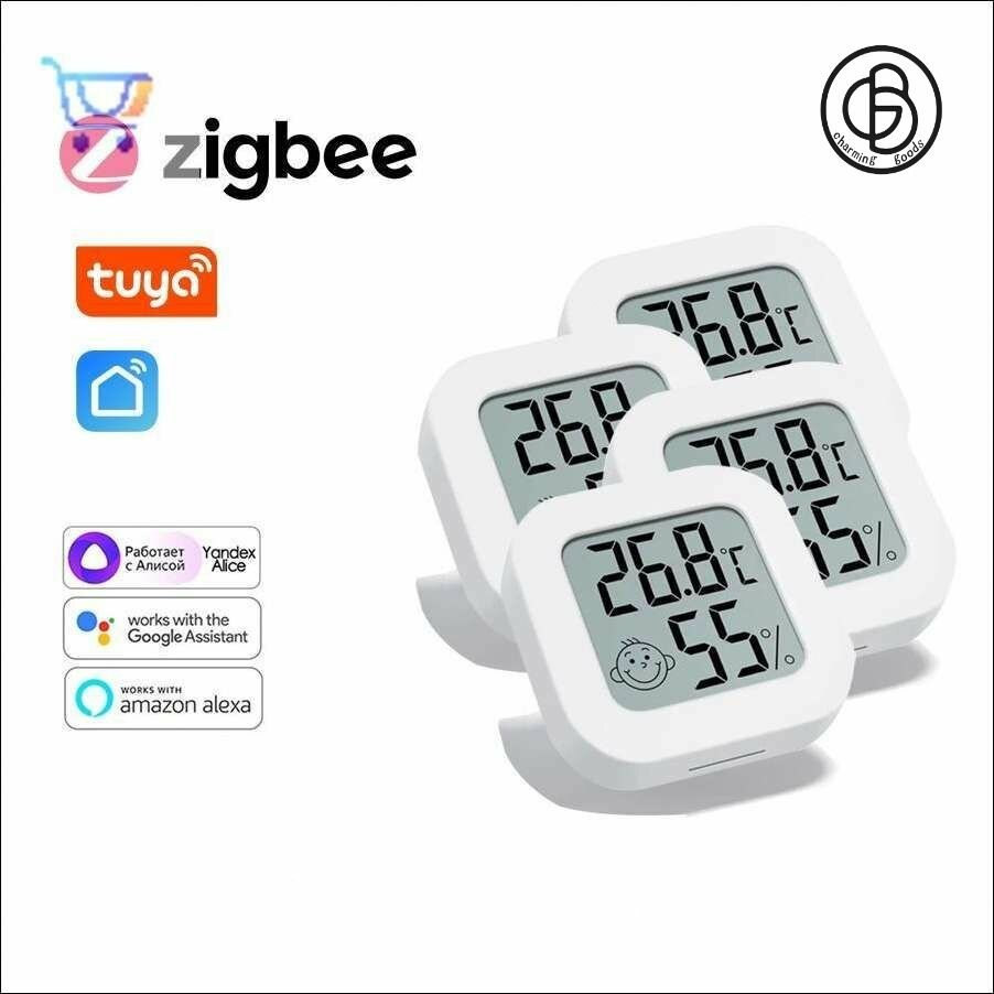 Датчик температуры и влажности Zigbee,4 шт