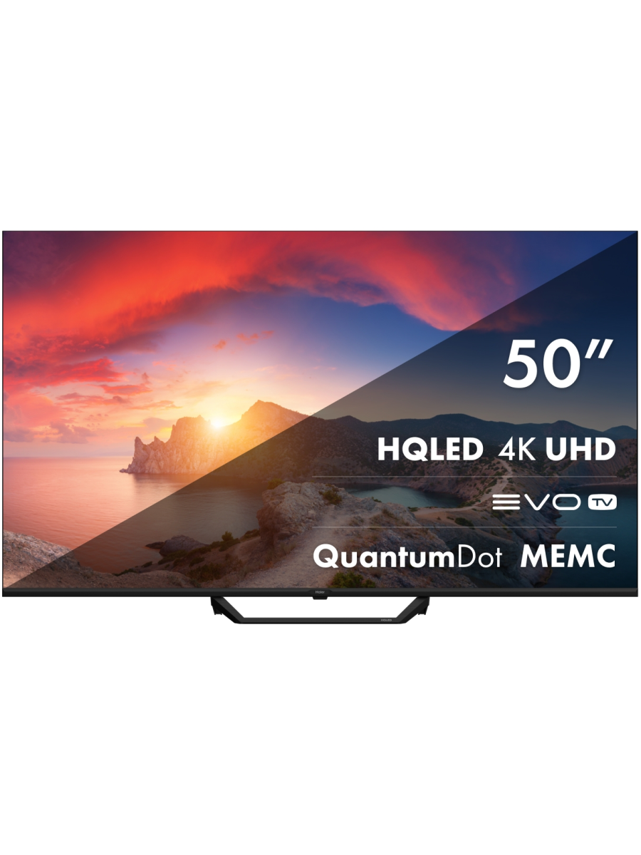 Телевизор Haier Smart TV S2 Pro 50" QLED, 4K Ultra HD, черный, смарт ТВ, Android TV