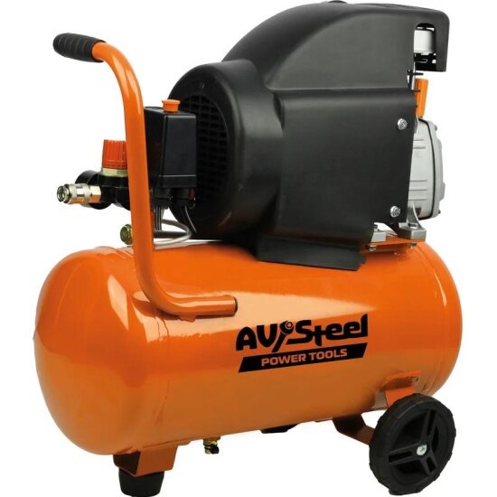 Компрессор поршневой масляный AV Steel AV-AC 220/24 (1500 Вт, 24 л, 8 бар, 220 л/мин, масляный, кабель 2 м) "