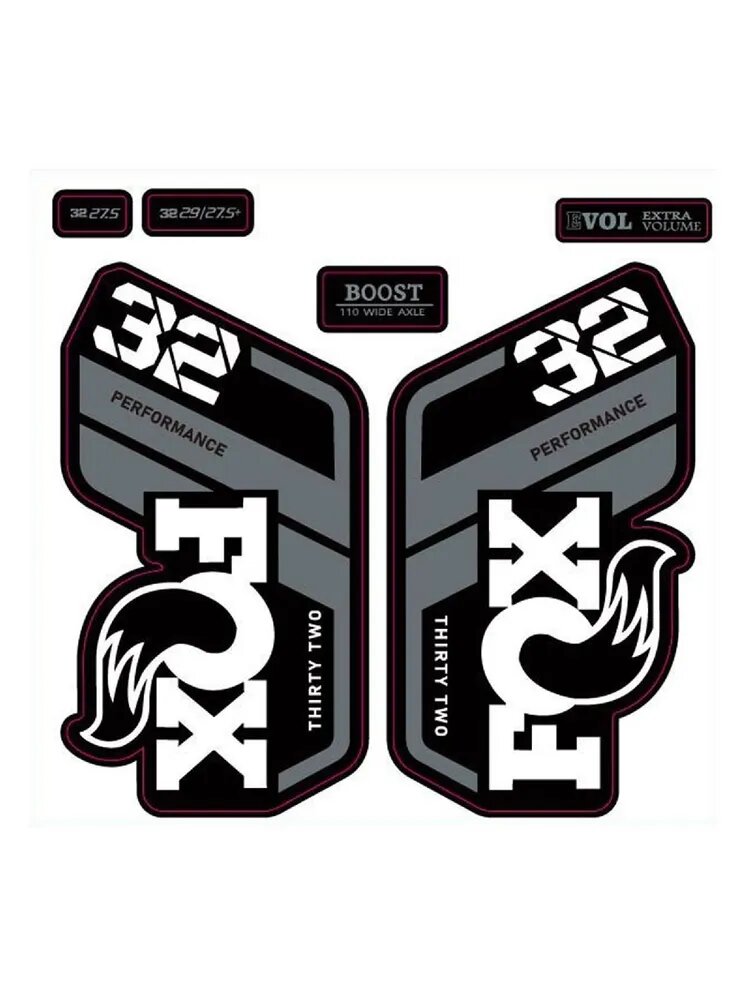 Наклейки на переднюю вилку велосипеда - fox32-1