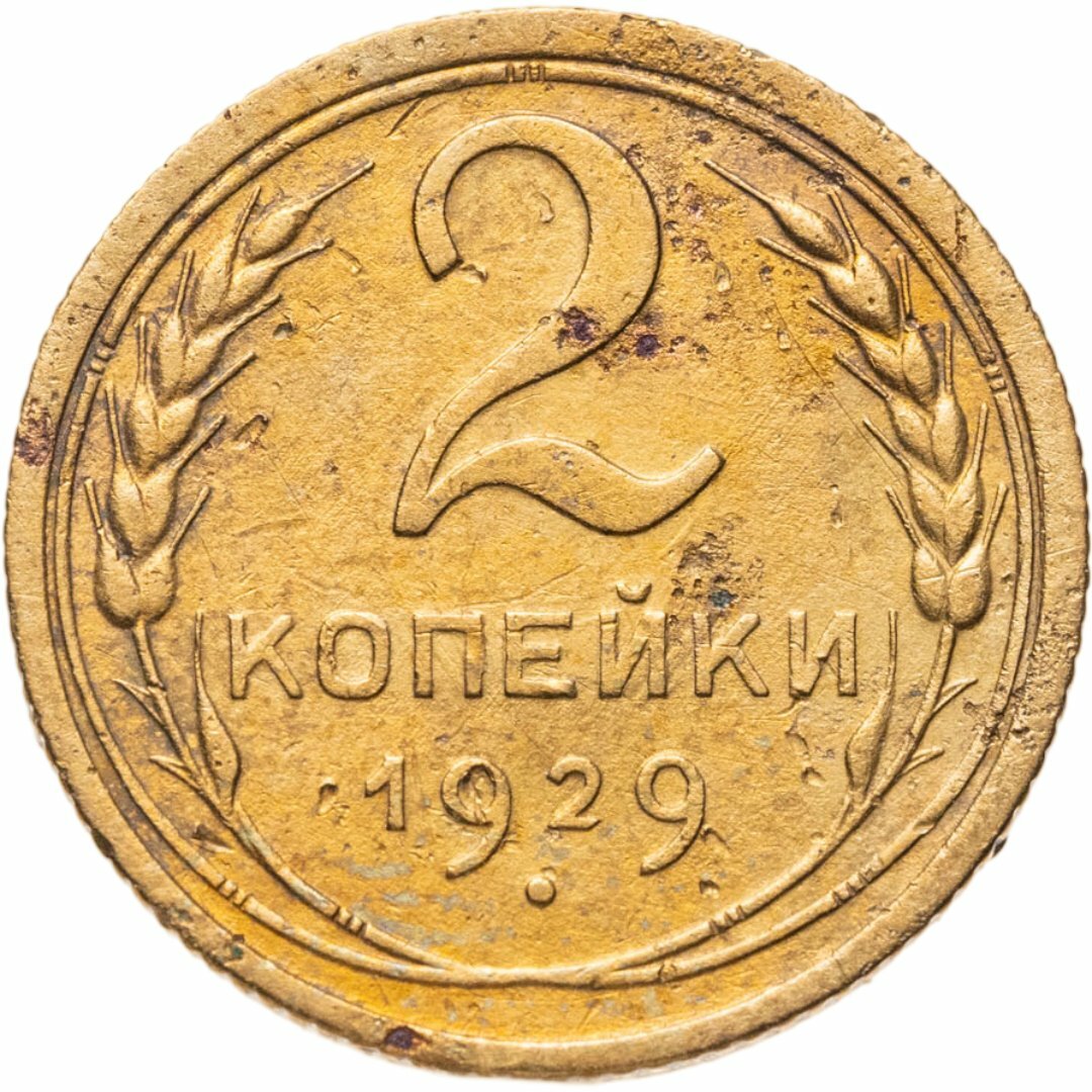 2 копейки 1929, Бронза, в сохранности VF
