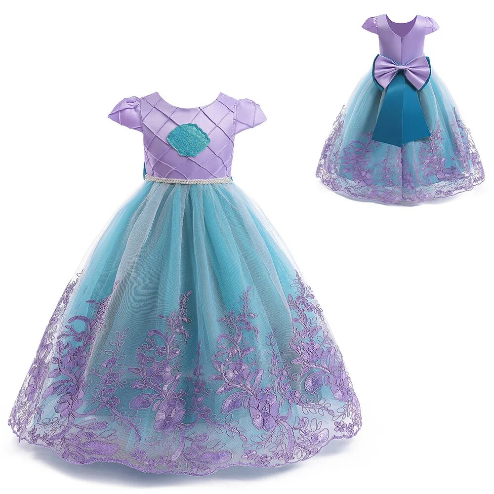 Платье-русалка MESOQ синее для девочек 2-10 лет 7-8T(140), DRESS 01