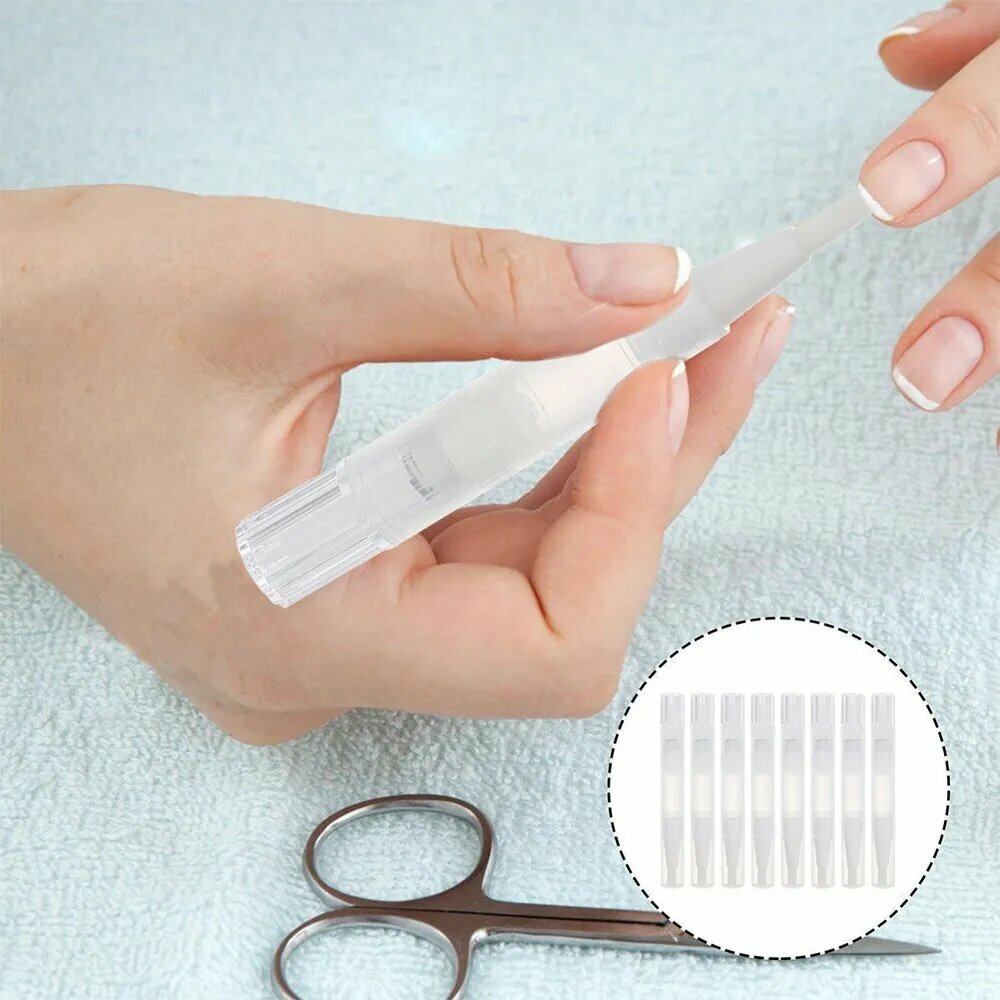 Пластиковые прозрачные пустые флаконы-кисти для масла кутикулы, 32 предмета для рук