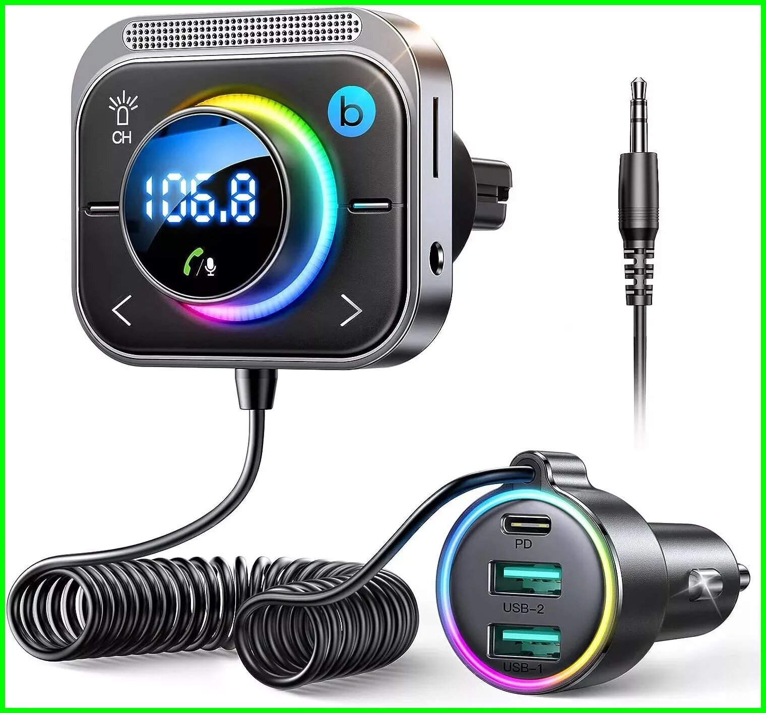 Bluetooth 5.3 FM-передатчик Bluetooth-адаптер Auto Freisprechanlage 30 Вт